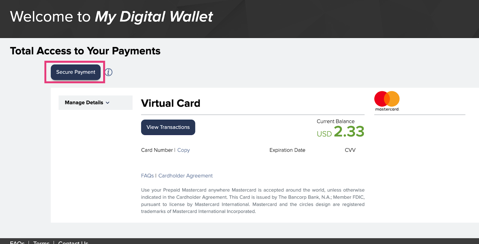 How to manage my USD MasterCard Prepaid Card? – Help center