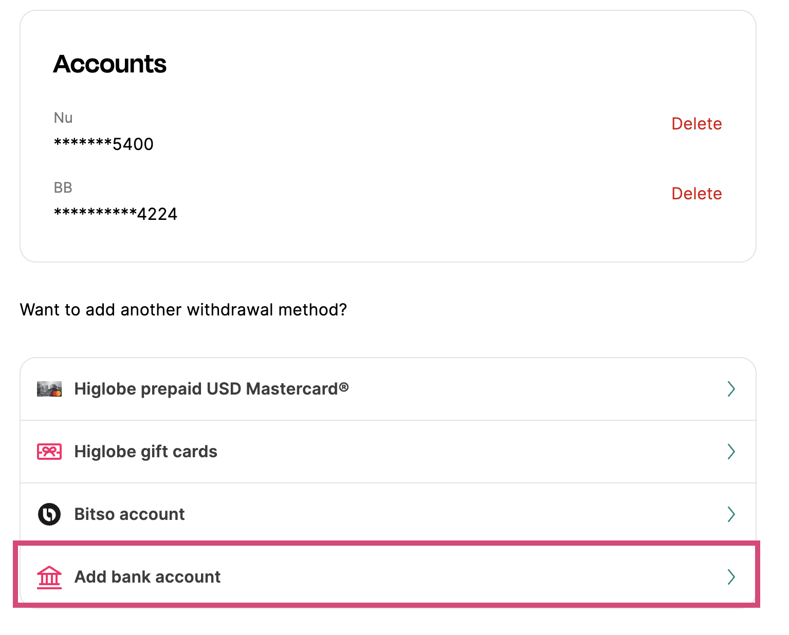 How to manage my local bank accounts at Higlobe? – Help center